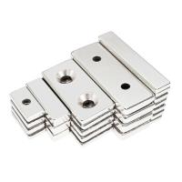 China NdFeB rare earth magnet magnet with hole special-shaped counterbore shape square Ni coating strong magnet for sale