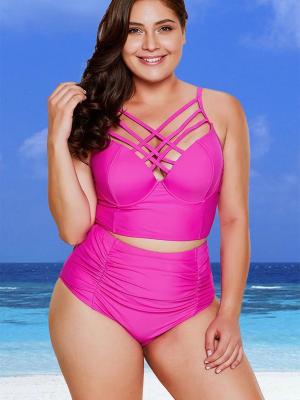 China Large Size Ladies Swimwear Durable Plus Size High Waisted Bikini Abrasion Resistant Plus Size Sexy Swimwear for sale