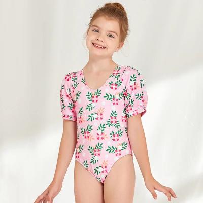 China Cotton Short Sleeved Swimsuit Girls Children for sale