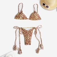 China Solid Color Hot Womens Swimsuits Bikini Three Point Swimsuit Sexy Rope Swimming Pool for sale