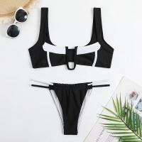 China Sexy Black White Bikini Bathing Suits Color Matching U Drag Women 2 Piece Bikini for sale
