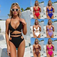 China Split Swimming Suits Bikini Strap Cross Sexy Two Piece Swim Suit Women for sale