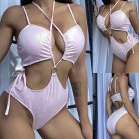 China Hot Stamping Ladies One Piece Swimsuit Hot Pink One Piece Bathing Suit Special Fabric for sale