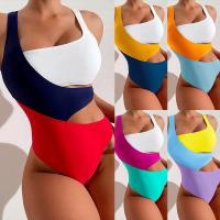 China Bikini Sexy One Piece Bathing Suit Color Matching Conservative Womens One Piece Swimsuit for sale