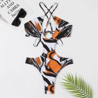 China Triangle Sexy One Piece Swim Suit Printed Beach Womens One Piece Swim Wear Bikini for sale