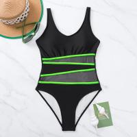 China Stitching Black Sexy Bikini Gauze High Waist One Piece Bikini Women'S Swimsuit for sale