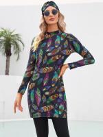 China Burkini Islamic Women'S Swimwear Printed Sunscreen Islamic Swimwear Hijab for sale