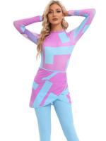China Ladies Printed Muslim Swimsuit Muslim Bikini Burkini Conservative Bathing Suits for sale