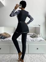 China Printed Long Sleeve Muslim Swimwear Muslim Bathing Suits Burkini In Southeast Asia for sale