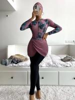 China Women Muslim Swimsuit Islamic Sunscreen Muslimah Swimming Suit Calico Gini for sale