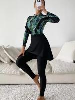 China Long Sleeved Trousers Muslim Swimming Costume Conservative Burkini Hijab Swimwear for sale