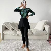 China Long Sleeved Trousers Muslim Swimming Costume Conservative Burkini Hijab Swimwear for sale