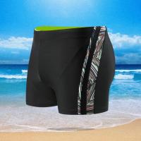 China Quick Drying Mens Training Swim Trunks Anti Embarrassment Boxer Male Swimsuits for sale