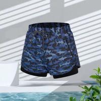 China Double Layer Mens Short Swim Trunks Quick Drying Loose Swimming Trunks hot spring for sale