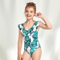 China Backless Girls One Piece Swimming Suits Cute Printed for sale