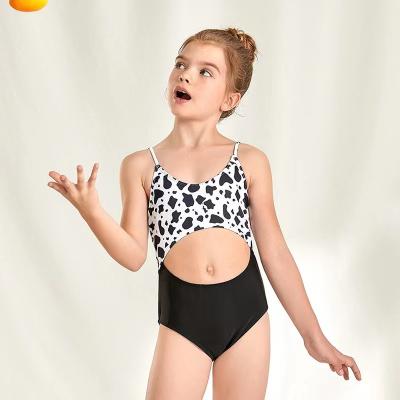 China Stitching One Piece Girl Swim Suits Comfortable Backless for sale