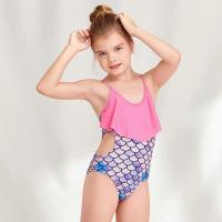 China One Piece Girls Swim Wear Bikini Colorful Fish Scales Printed Girls Summer Swimsuit for sale