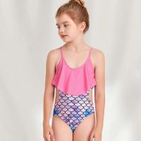 China One Piece Girls Swim Wear Bikini Colorful Fish Scales Printed Girls Summer Swimsuit for sale