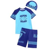 China Split Blue Boy Swimsuit Color Matching Children'S Swimsuit for sale