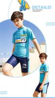 China Color Matching Boys Swimwear Sets Printing Cap Short Sleeve Children'S Swimsuit for sale
