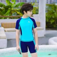 China Blue Color Matching Split Boy Swimsuit Summer Student Suit Children'S Swimsuit for sale