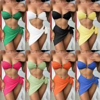 China Special Fabric Three Piece Swimwear Bikini Ladies Swimsuit 3 Piece for sale
