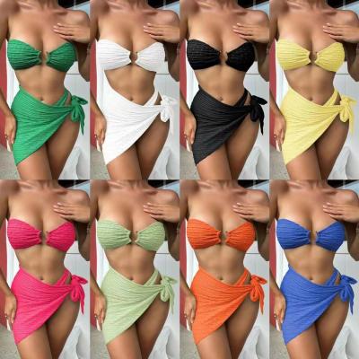 China Special Fabric Three Piece Swimwear Bikini Ladies Swimsuit 3 Piece for sale