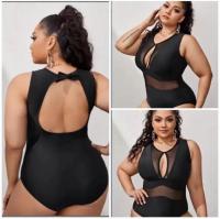 China Hollow Extra Large Swimsuits Backless Black Sexy Bikini for sale