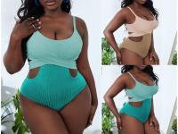 China Bikini Plus Womens Bathing Suits Color Matching Conjoined for sale