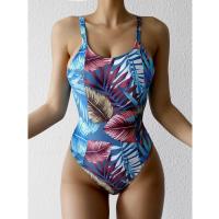 China one pieces ,Rainbow colour Sexy full Size Ladies Swimwear ,nylon fabric for sale