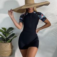 China Black Elastic Function Sport One Piece Swimsuit Printing Colour for sale