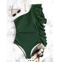 China Nylon One Shoulder One Piece Swimsuit UPF50++ for sale