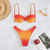 China UPF 50+ Swimming Suits Bikini Low Waist Orange Bathing Suit Special Fabric Beach for sale