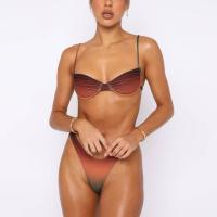China UPF 50+ Swimming Suits Bikini Low Waist Orange Bathing Suit Special Fabric Beach for sale