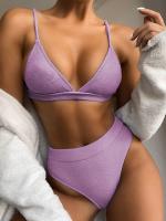 China Polyester Fabric Hot Women Bikinis Big Cup Sexy Bikinis At The Beach High Waist Slim for sale