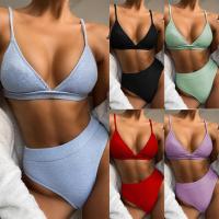 China Polyester Fabric Hot Women Bikinis Big Cup Sexy Bikinis At The Beach High Waist Slim for sale