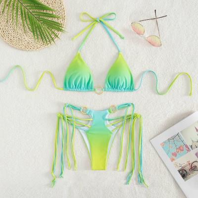 China Women Split Sexy Two Piece Swimsuit Steel Plate Summer Hottest Bikini Swimsuits for sale