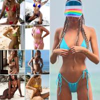 China Nylon Glossy Swimming Suits Bikini Sexy Bikini Split Pink Bathing Suits for sale