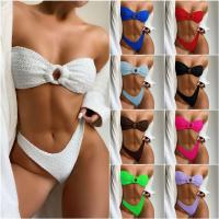 China Ten color matching fashion split ladies Swimming Suits Bikini high quality high waist womens swimsuit,light green sexy for sale
