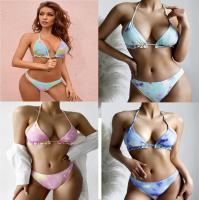 China Sexy Blue And pink Color Matching U Drag Women’S Swimming Suits Bikini  Split  Ladies Bikini for sale