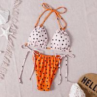 China black point orange style swimwear  High Waist Bikini Women'S Solid Color Sexy 2-Piece /Swimming Suits Bikini  large size for sale