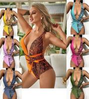 China V-Neck Ladies One-Piece Swimsuit Flash Tight  Triangle Beach Women'S Swimsuit ladies one pieces swimsuit  sunprotection for sale