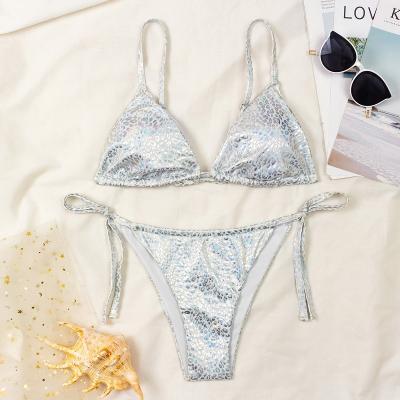 China silver Color Special Fabric Ladies   Swimming Suits Bikini Split Tight And Durable Women’S Swimsuit UPF 50+ function for sale