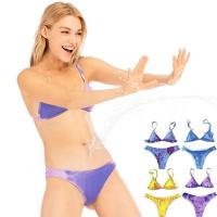 China swimming suit bikini  two Piece Swimsuit waterproof  Printed High Waist Triangle Women'S Swimsuit high quality polyamide for sale
