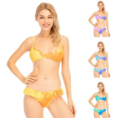 China Yellow  green  pink  colour  Swimsuit Fashion Split white with UPF 50++ sunprotection function new style summer bikini for sale