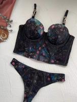China French Lace Ladies Underwear Sets Slim Fishbone Ladies Bra And Panty Sets for sale