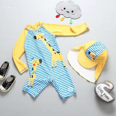 China Nylon Polyamide Boys' Swimsuit Set SPF50+ Younger Boys Swimwear Swimming Cap for sale