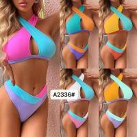 China Swimming Suits Bikini Sexy The New Type No Steel High Elastic Backless  Miss Colorful for sale