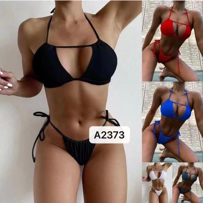 China High Elastic Sexy 2 Piece Swimsuit Backless Black for sale