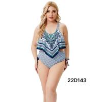 China Velvet Plus Size Bikini Shoulder Strap Adjustable Nylon Swimming Costumes For Larger Ladies for sale